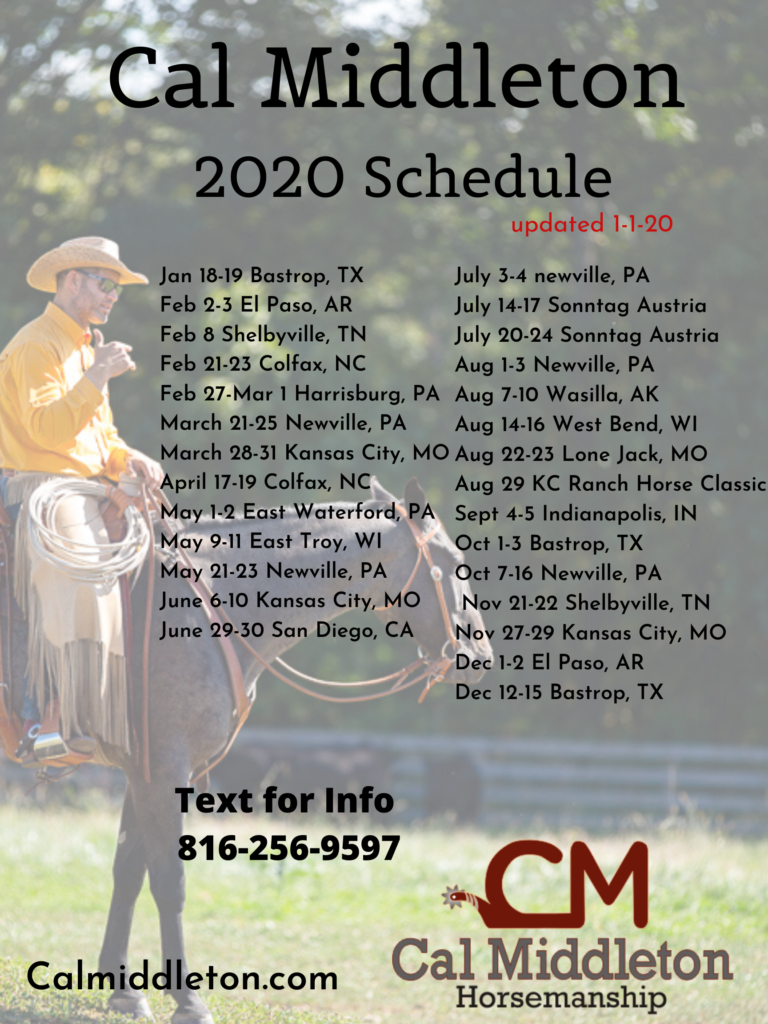 2020-cal-schedule - Cal Middleton Horsemanship